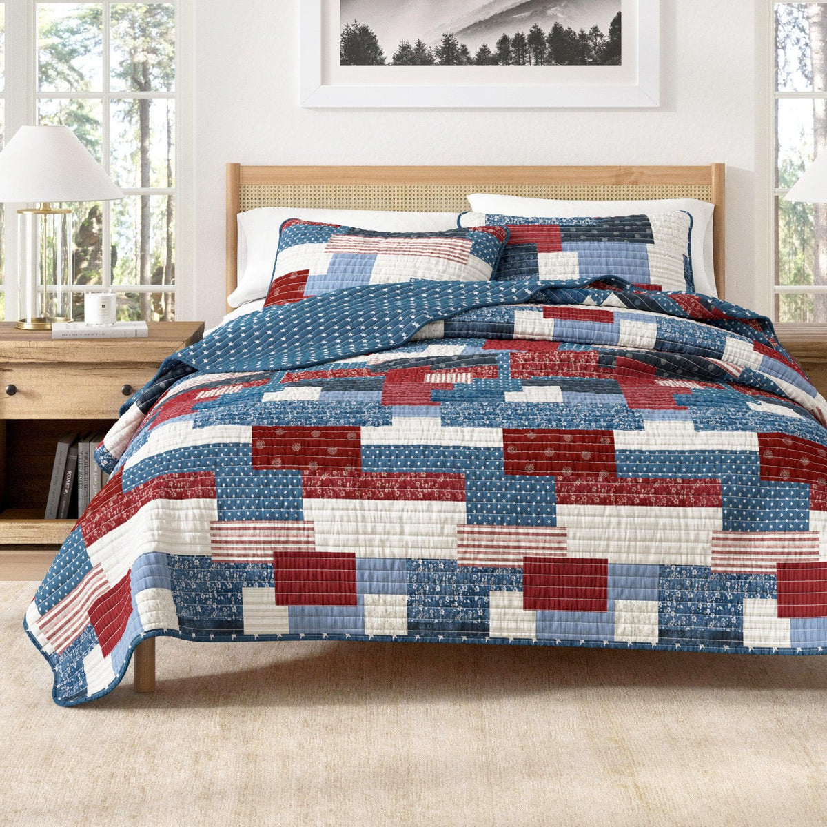 Americana Patchwork Quilt Set | Lowel Collection by Great Bay Home