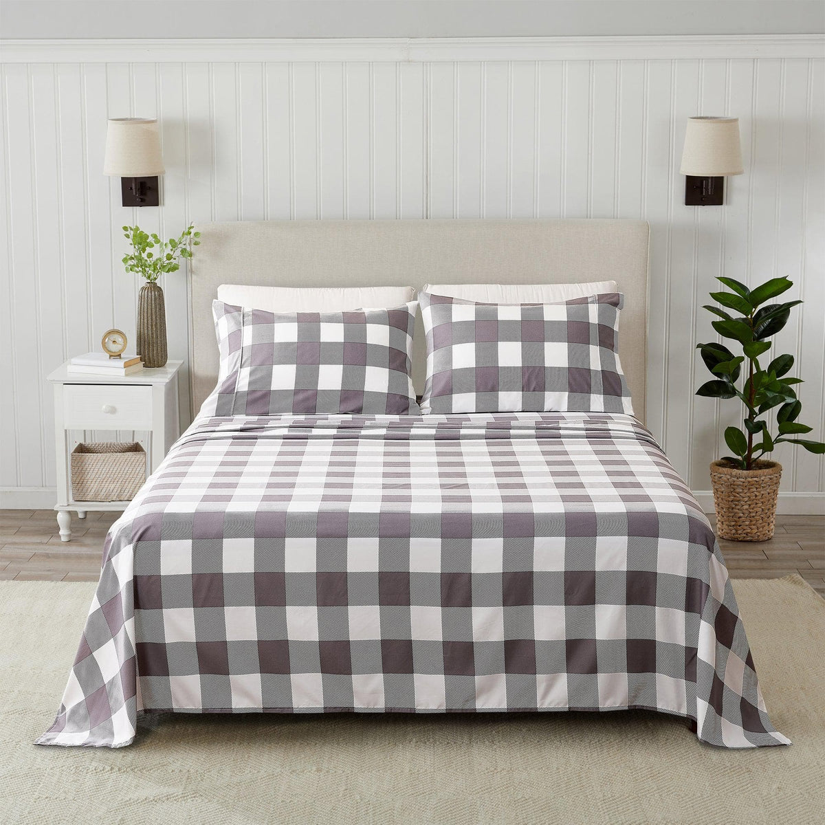 4 Piece Printed Microfiber Sheet Set | Baylor Collection by Great Bay Home