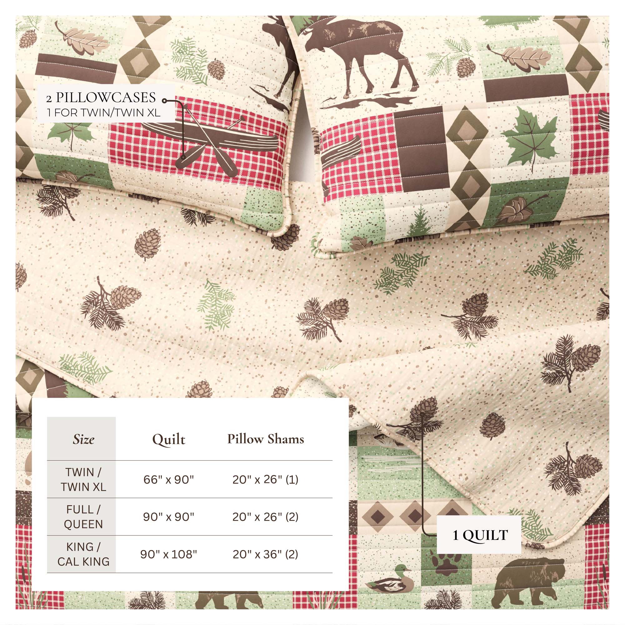 Rustic Lodge 3 Piece Quilt Set | Wilder Collection by Great Bay Home